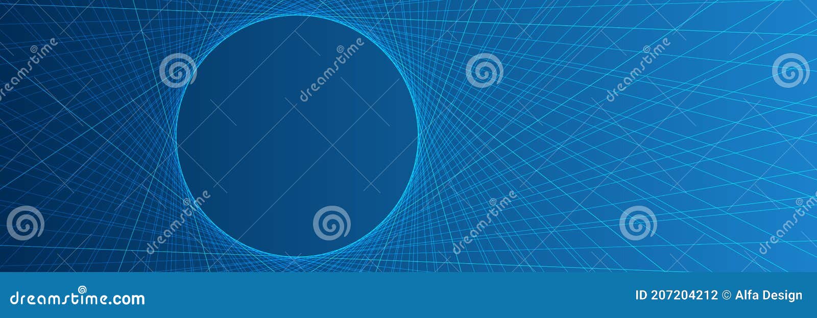 Abstract Blue Technology Banner Design with Shiny Circle Decoration ...