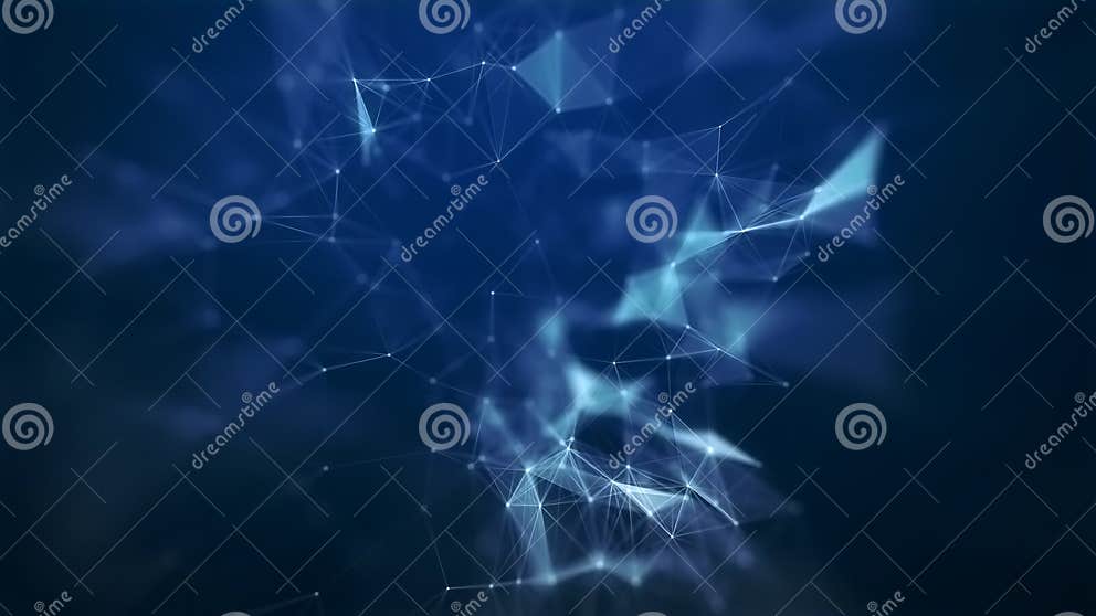 Abstract Blue Technology and Communication Background with Plexus ...