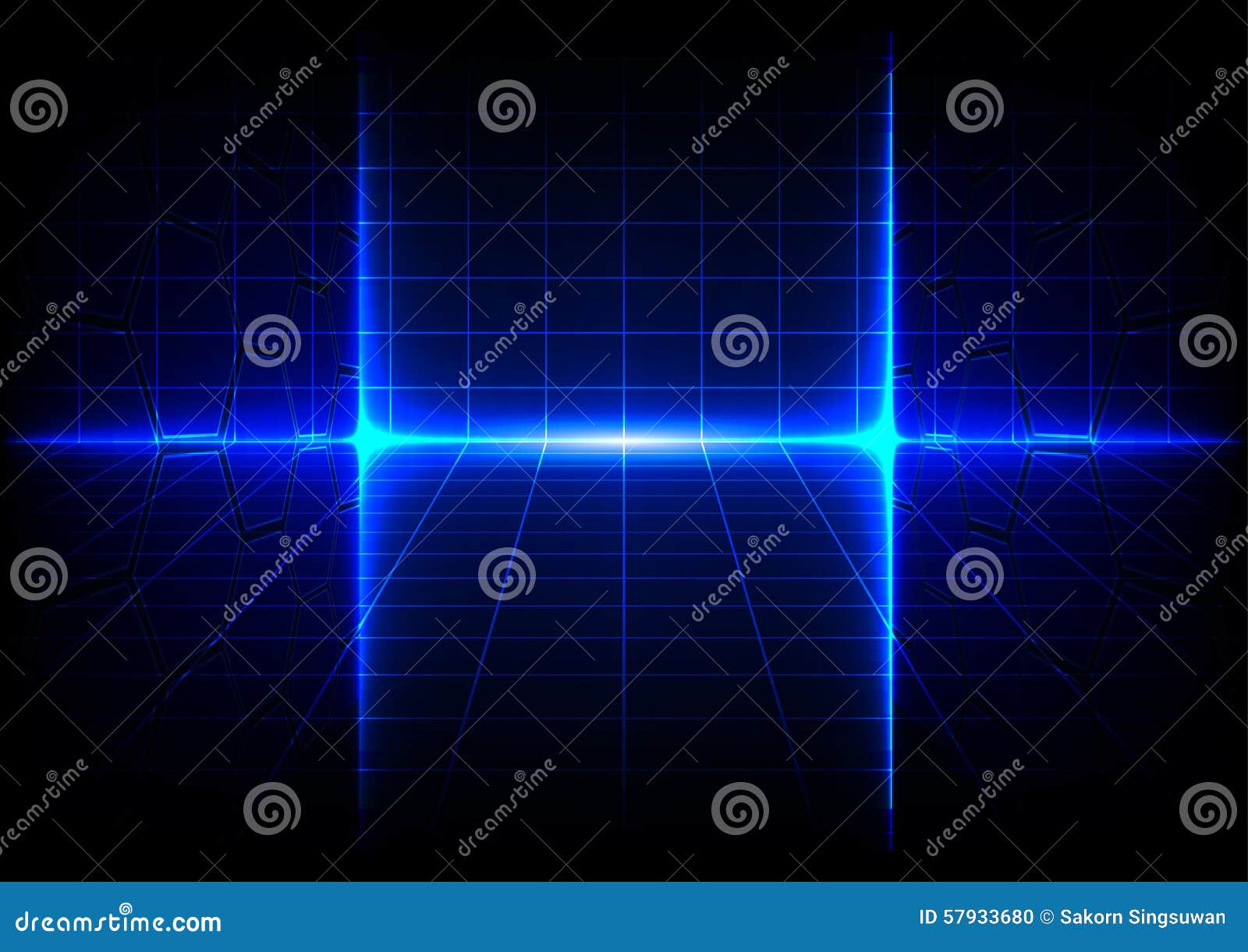 Abstract Blue Technology Concept Background with Bright Flare Stock ...