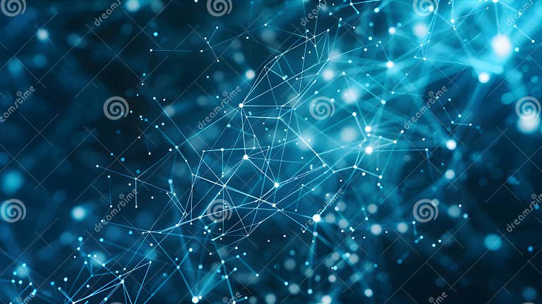 Abstract Blue Technology Connection Background Stock Illustration ...