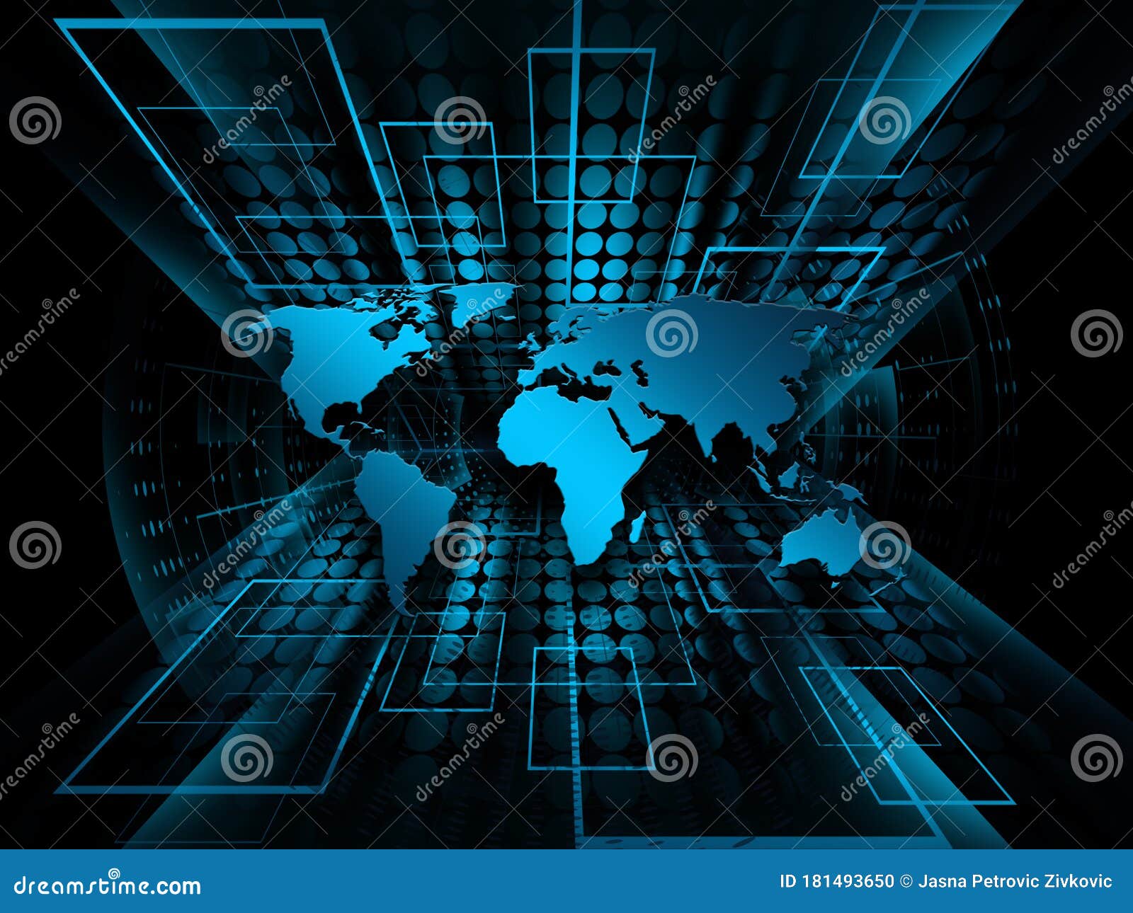 Abstract Blue Technology Futuristic Background Stock Illustration ...