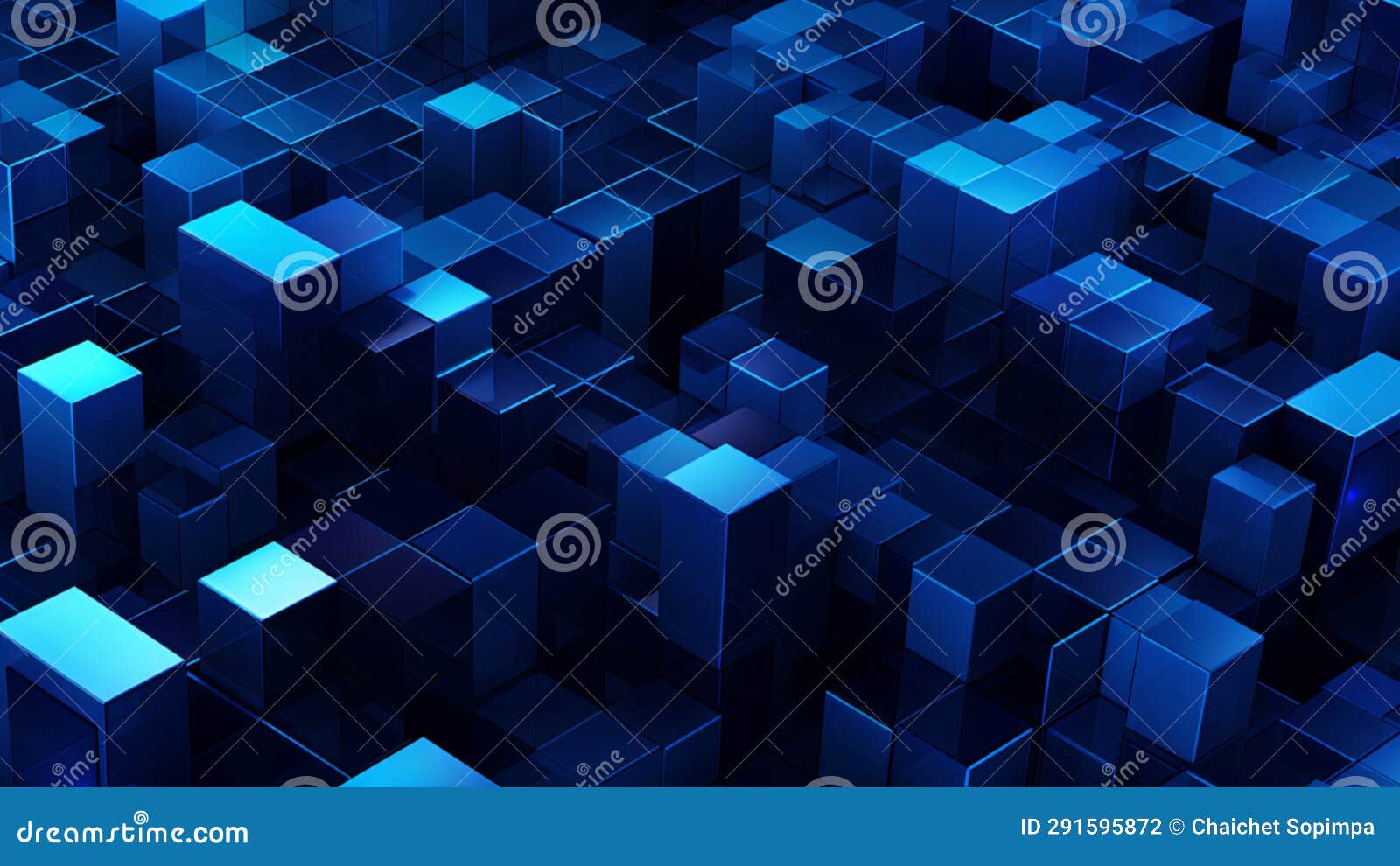 Abstract Blue Technology Geometric Square Design, Digital Futuristic ...