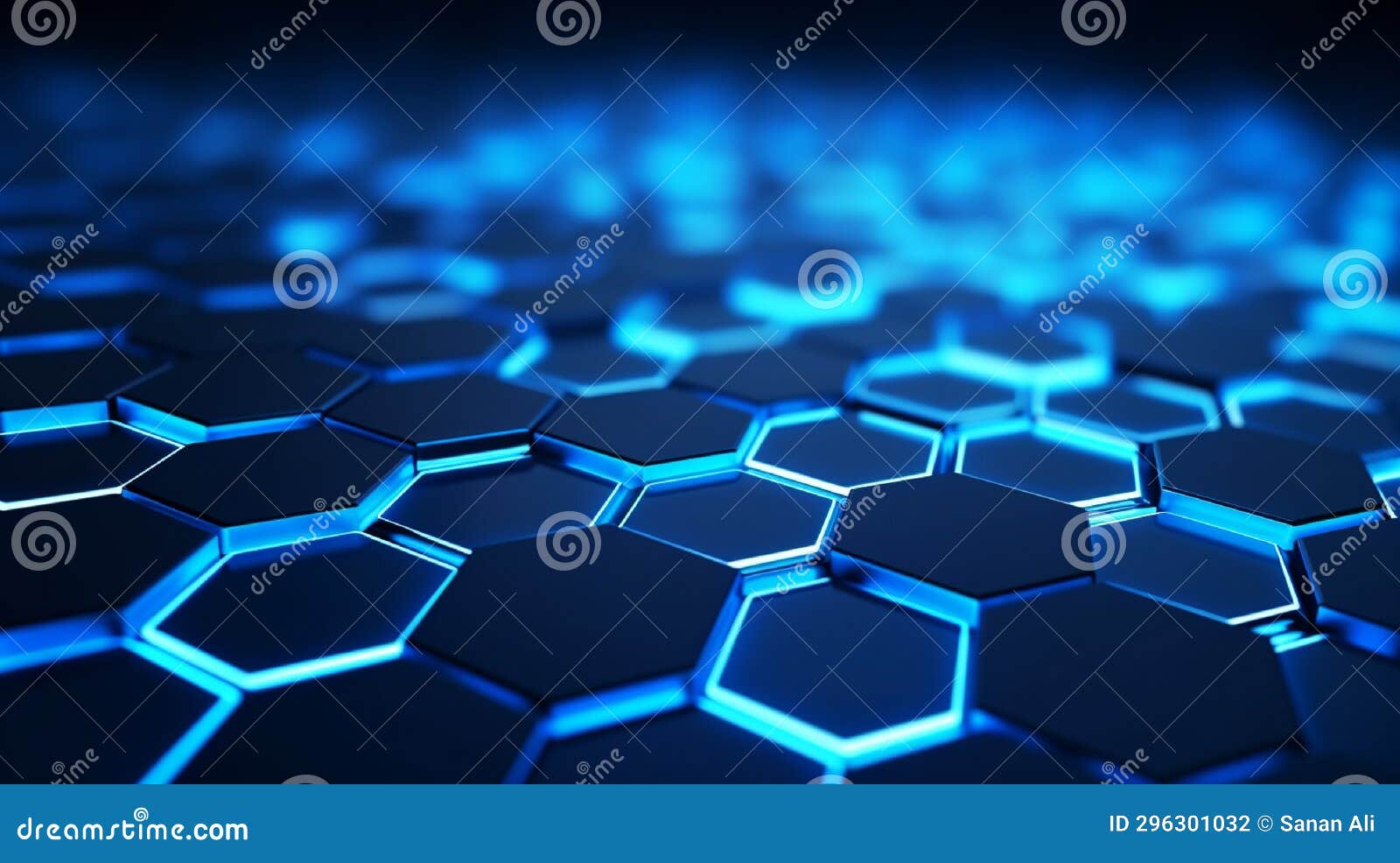 Abstract Blue Technology Hexagonal Background Stock Illustration ...