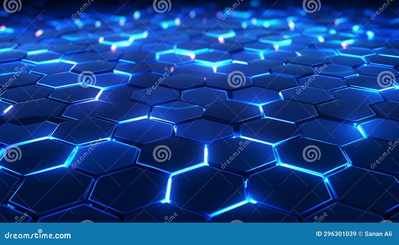 Abstract Blue Technology Hexagonal Background Stock Illustration ...