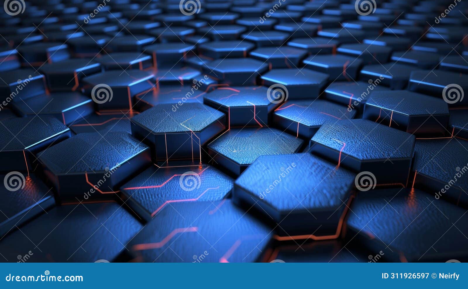 Abstract Blue Technology Hexagonal Background Stock Image - Image of ...