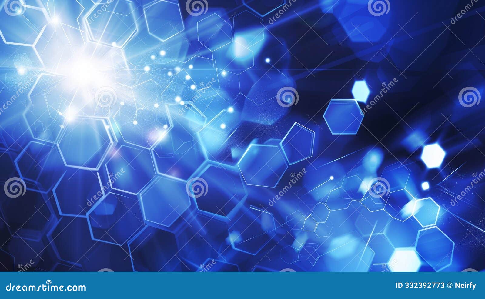 Abstract Blue Technology Hexagonal Background Stock Image - Image of ...