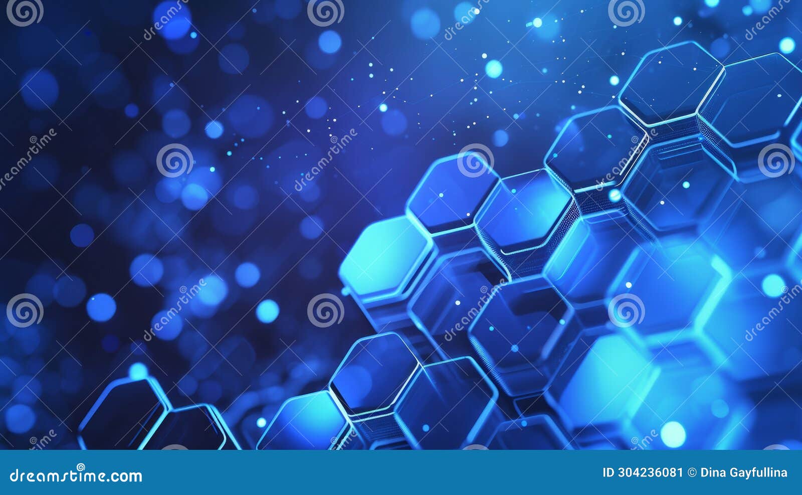 Abstract Blue Technology Hexagonal Background Stock Illustration ...