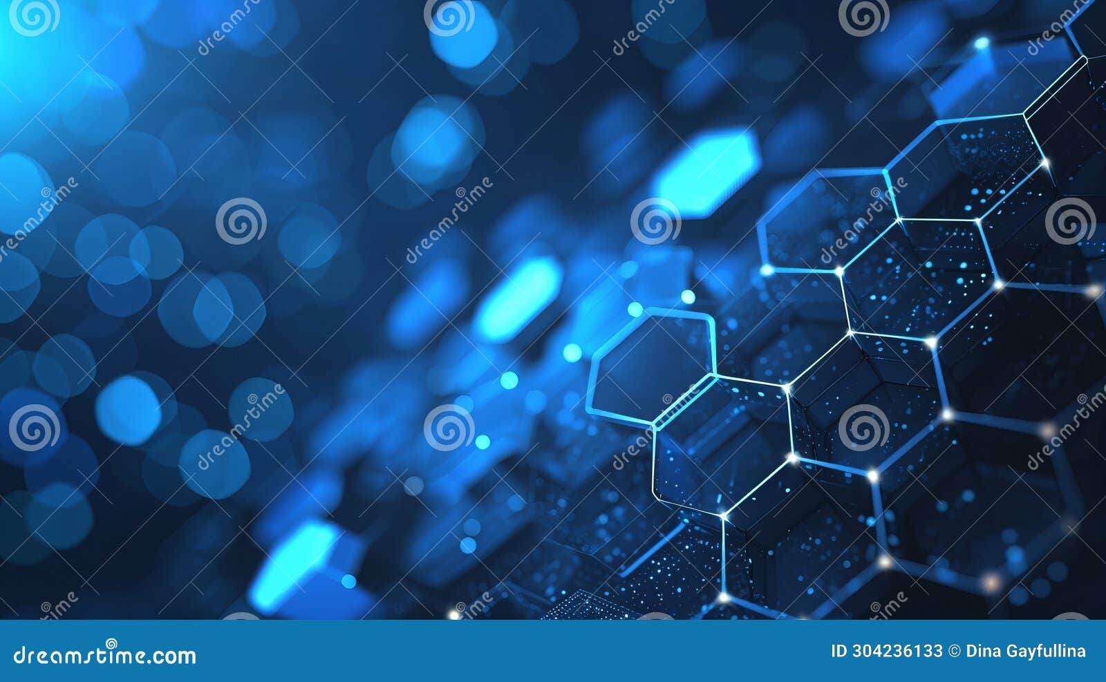 Abstract Blue Technology Hexagonal Background Stock Illustration ...