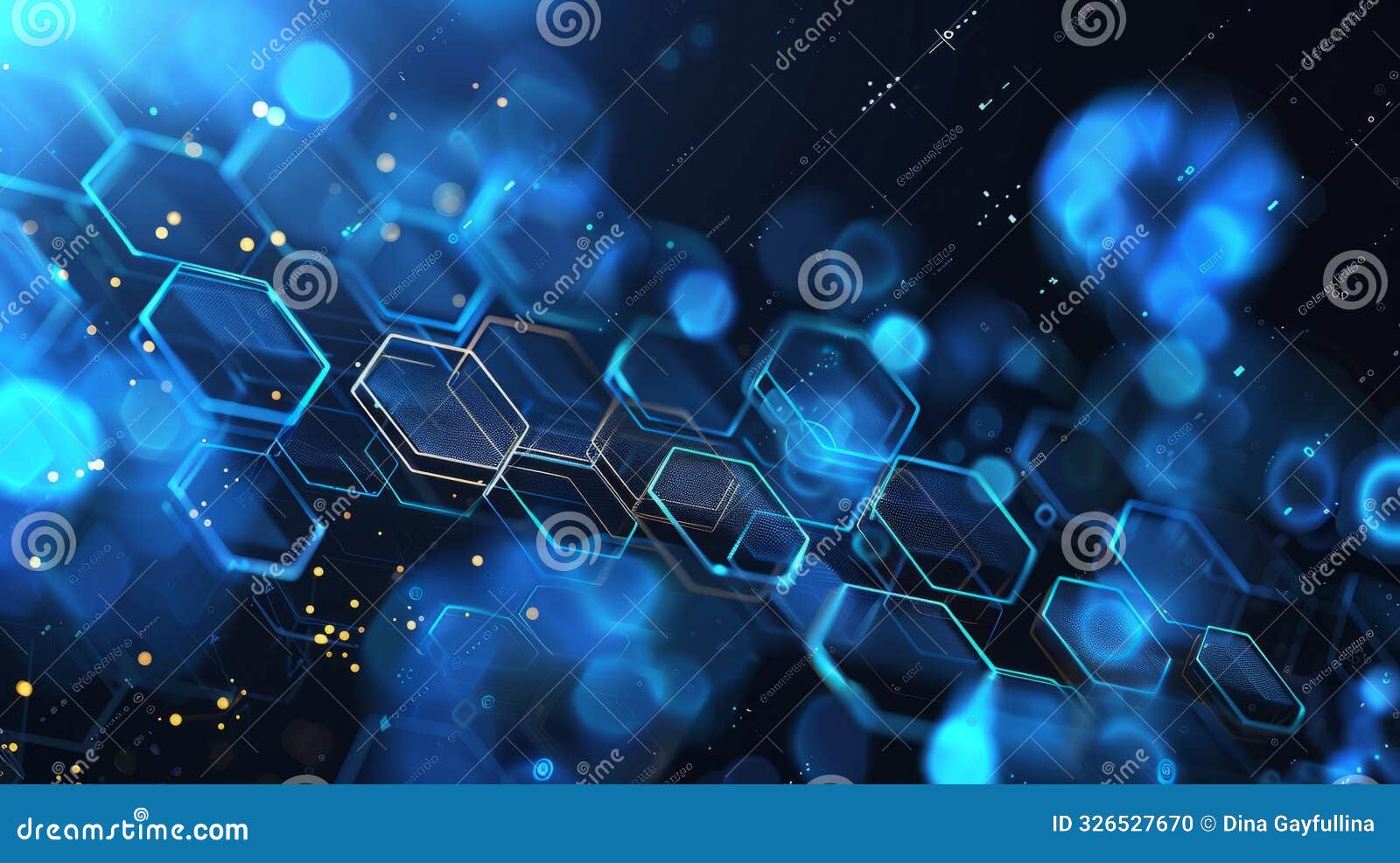 Abstract Blue Technology Hexagonal Background Stock Photo - Image of ...