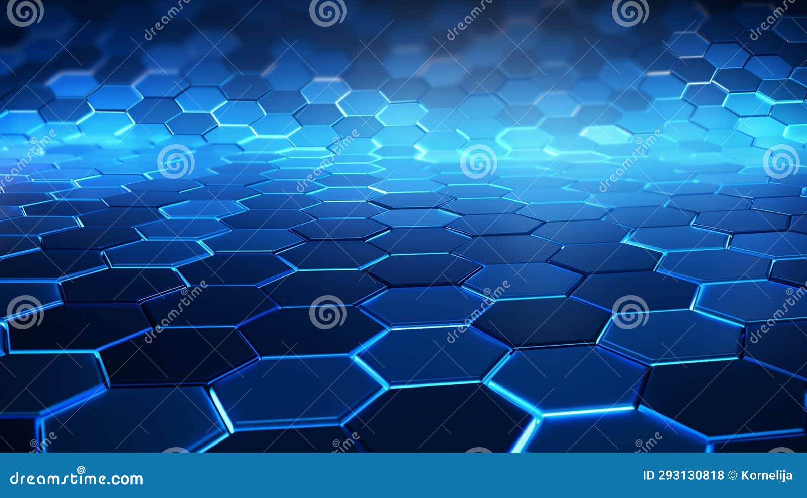 Abstract Blue Technology Hexagonal Background Stock Illustration ...