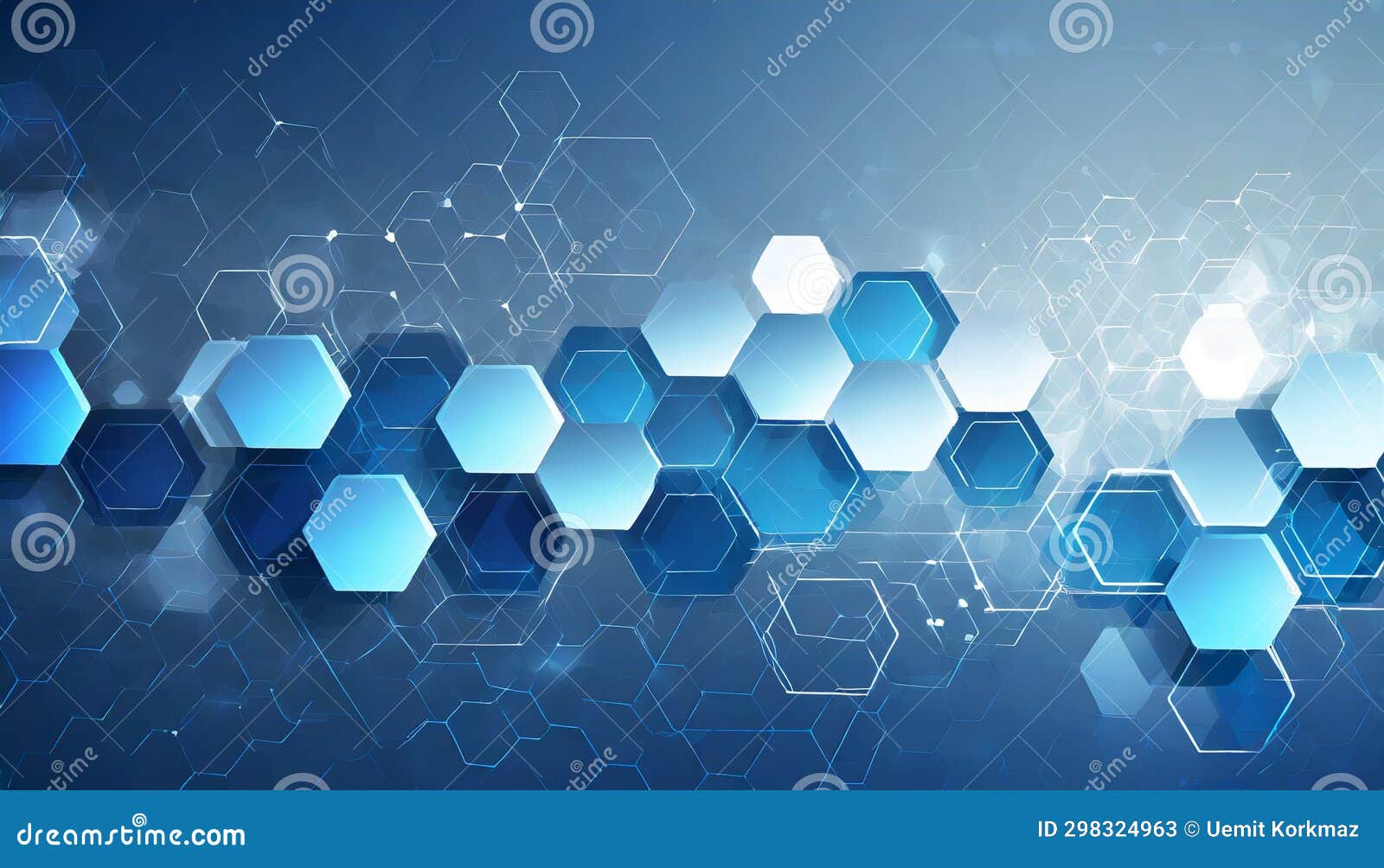 Abstract Blue Technology Hexagonal Background Stock Illustration ...