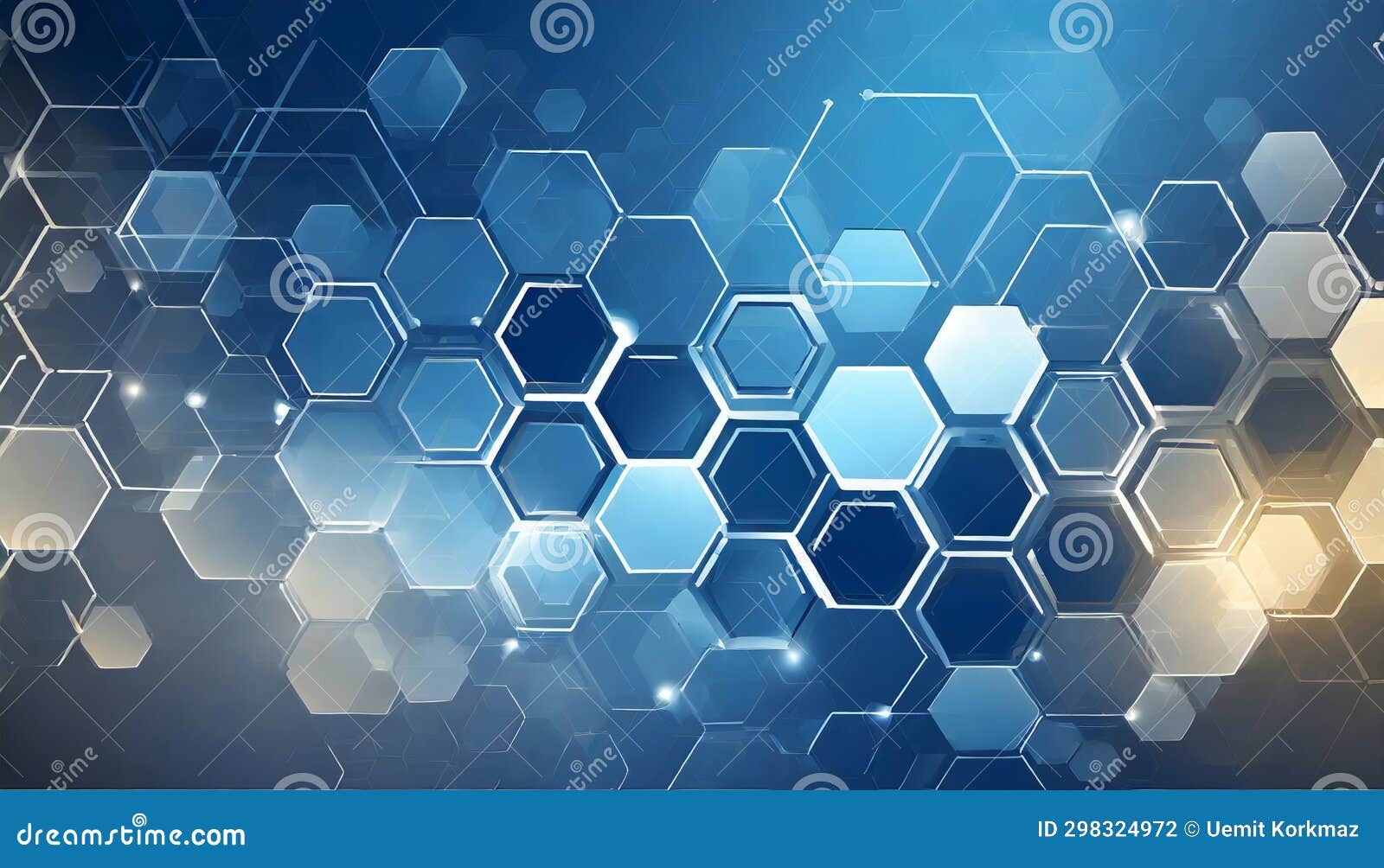 Abstract Blue Technology Hexagonal Background Stock Illustration ...