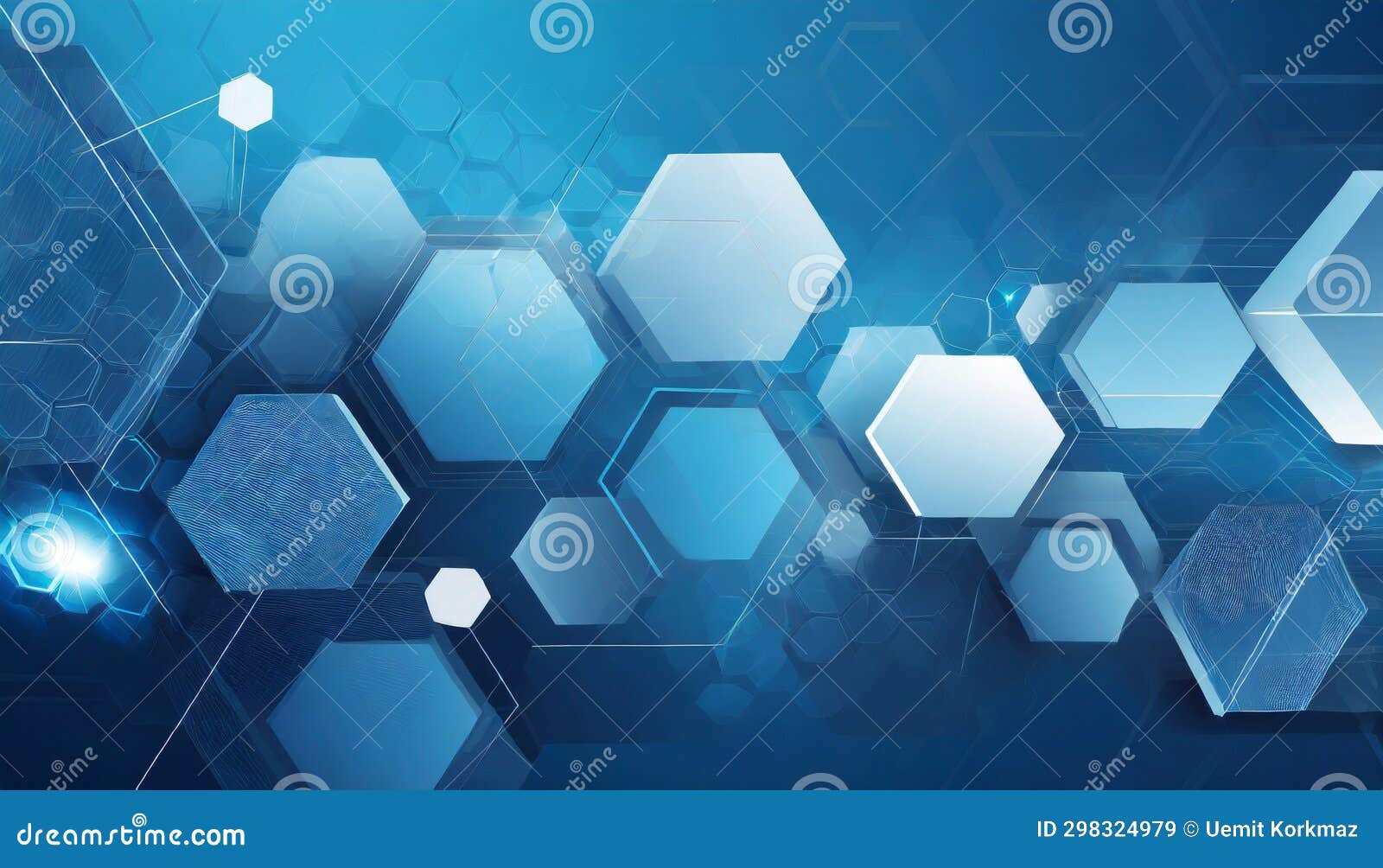Abstract Blue Technology Hexagonal Background Stock Illustration ...