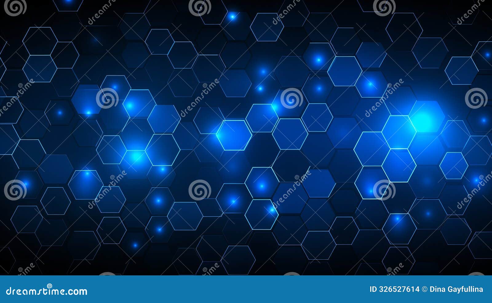 Abstract Blue Technology Hexagonal Background Stock Photo - Image of ...