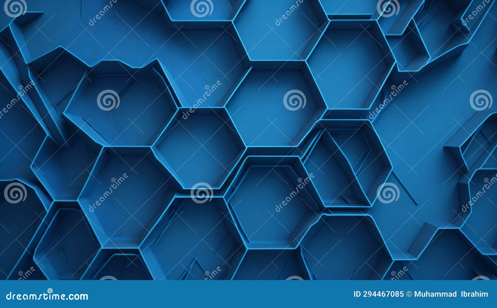 The Abstract Blue Technology Hexagonal Background is a Visually ...
