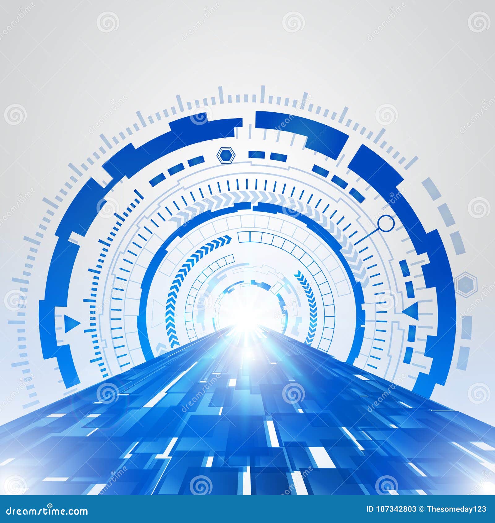 Abstract Blue Technology New Future Concept Background Stock Vector ...
