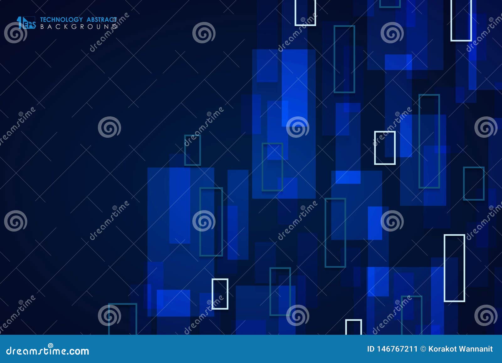 Abstract Blue Technology Square Pattern Design Cover Background ...