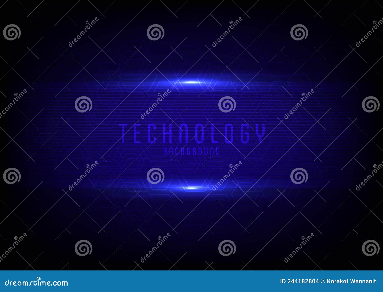 Abstract Blue Technology Template Design of Hexagonal Pattern Design ...