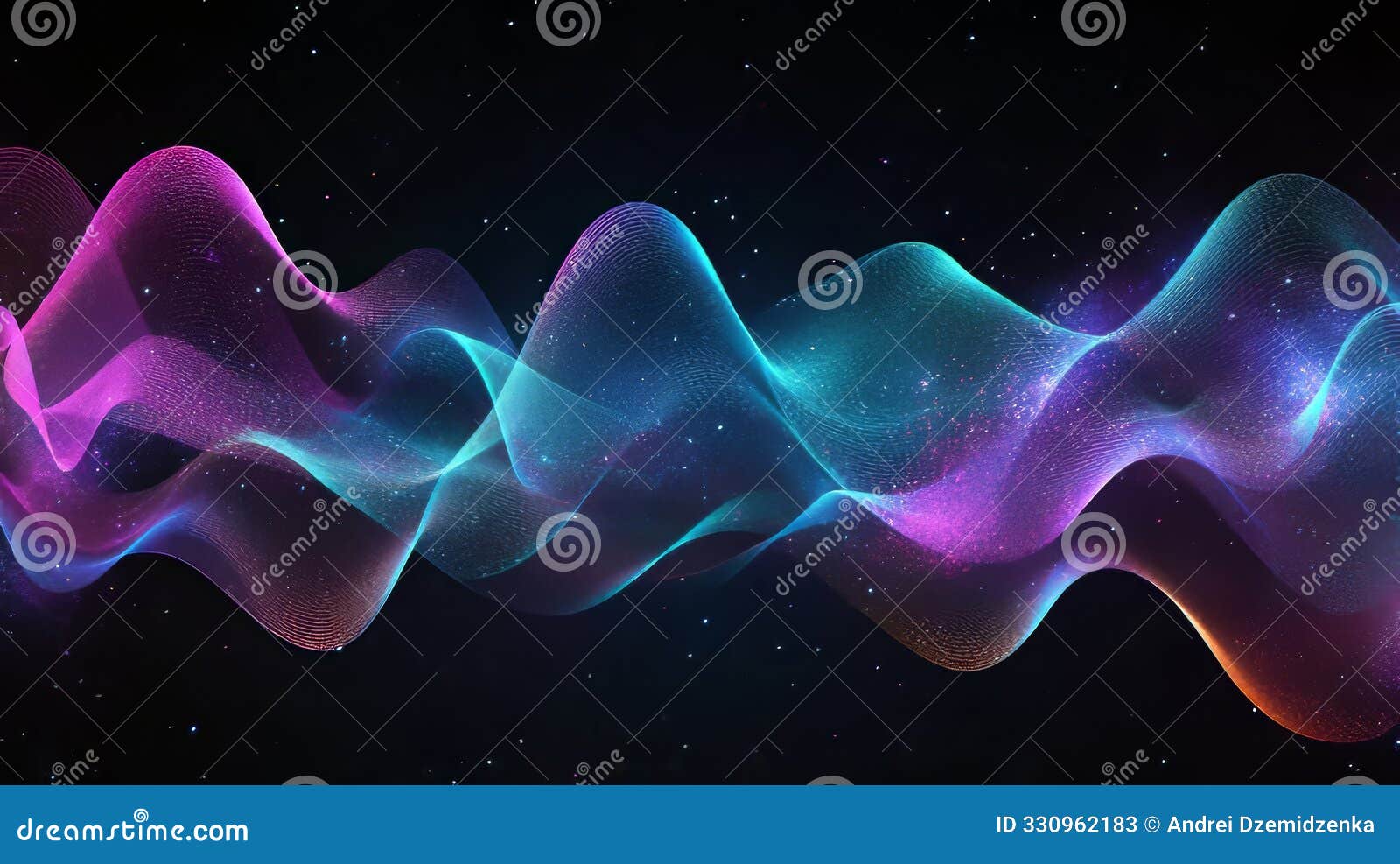 An Abstract Blue Technology Wave Design with a Digital Network ...