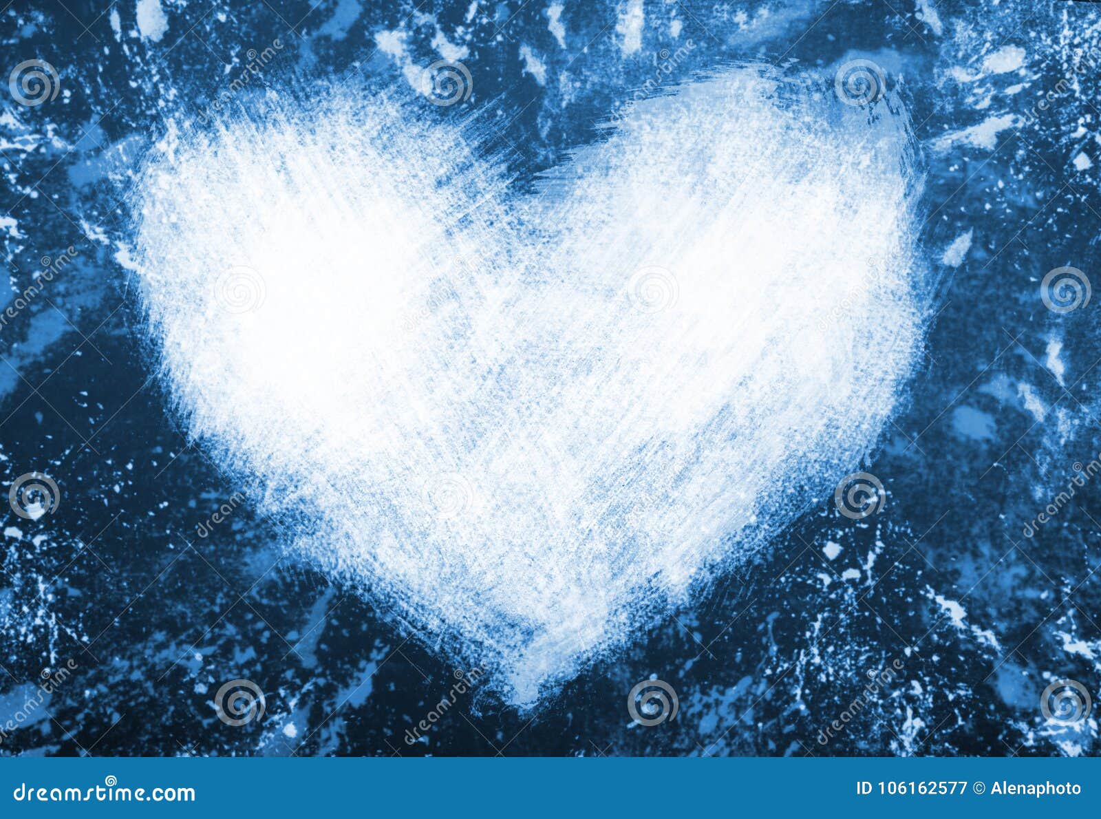 Abstract Blue Texture with a Drawing Heart Stock Illustration ...