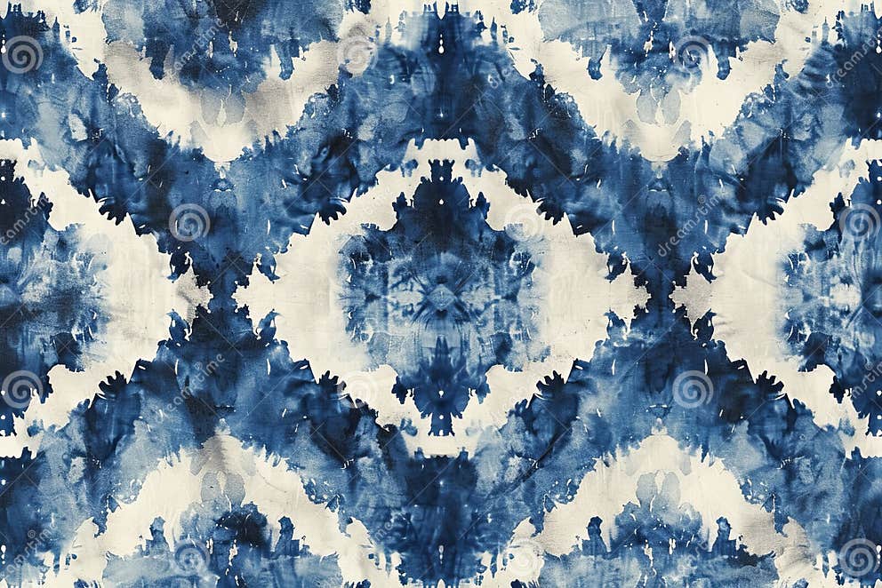 Abstract Blue Tie-Dye Pattern Stock Illustration - Illustration of ...