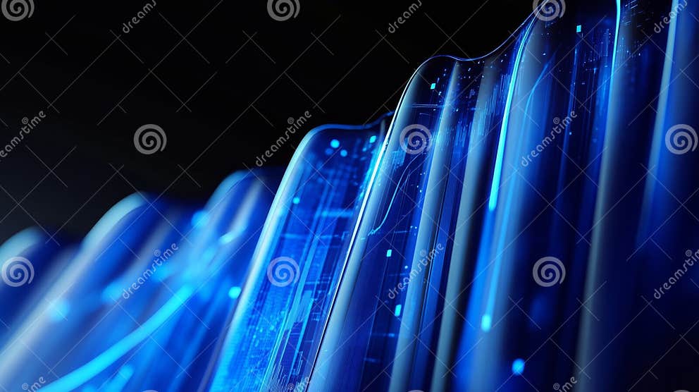 Abstract Blue Translucent Wave High Tech, Glossy 3D Chart for Analytics ...