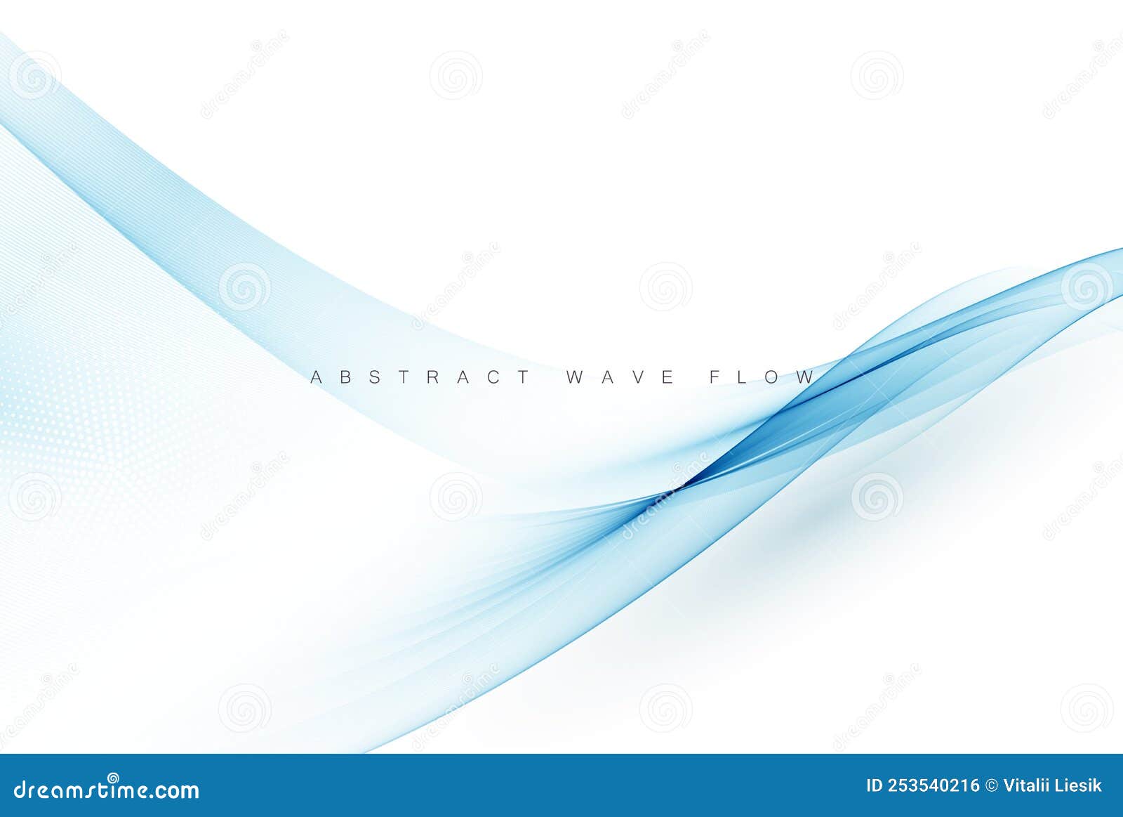 Abstract Blue Transparent Flow Lines.Vector Blue Wave Background. Stock ...