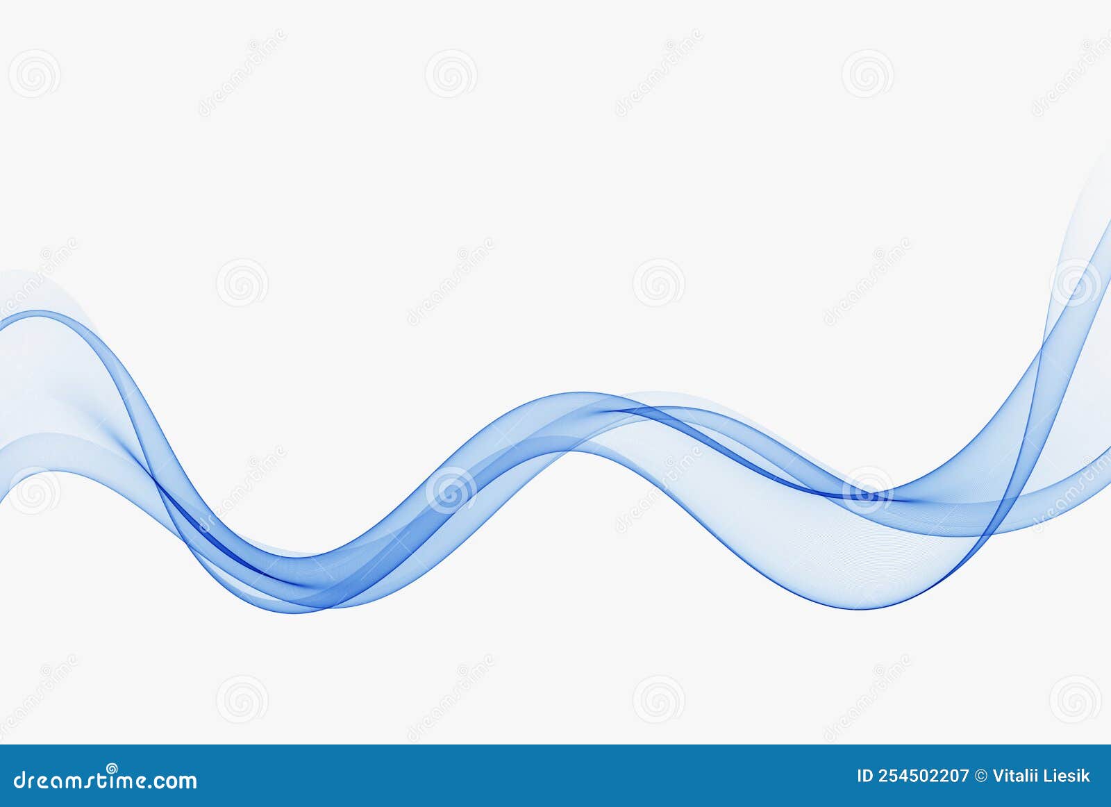 Abstract Blue Transparent Flow Lines. Blue Wave Background. Stock ...