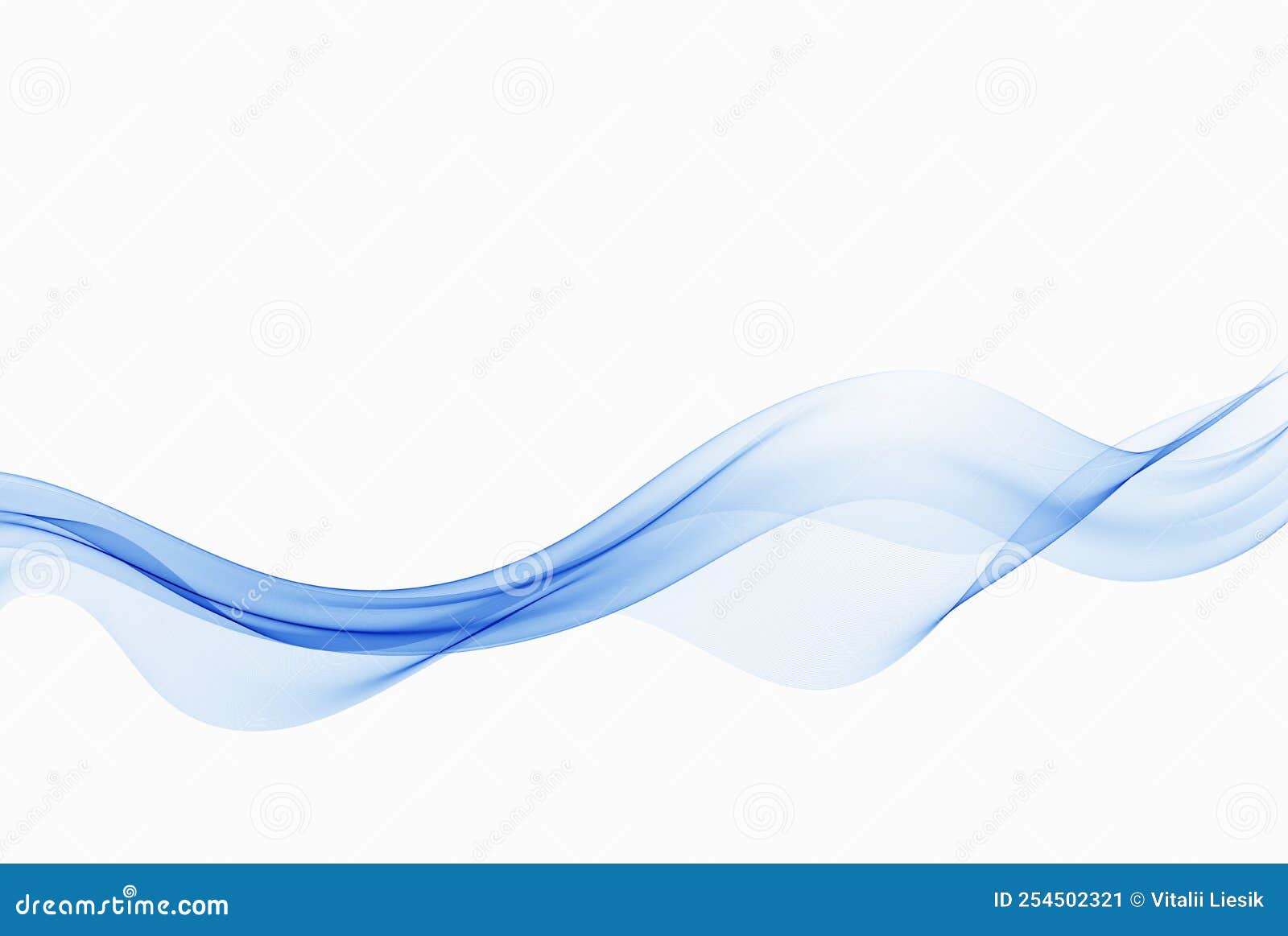 Abstract Blue Transparent Flow Lines. Blue Wave Background. Stock ...