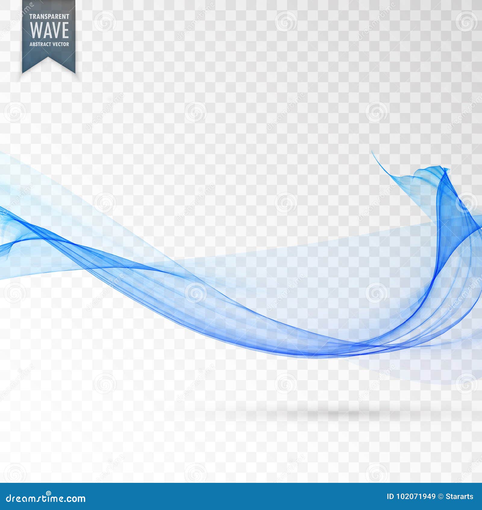 Abstract Blue Transparent Wave Vector Background Stock Vector ...