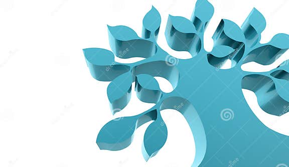 Abstract Blue Tree Concept Rendered Stock Illustration - Illustration ...