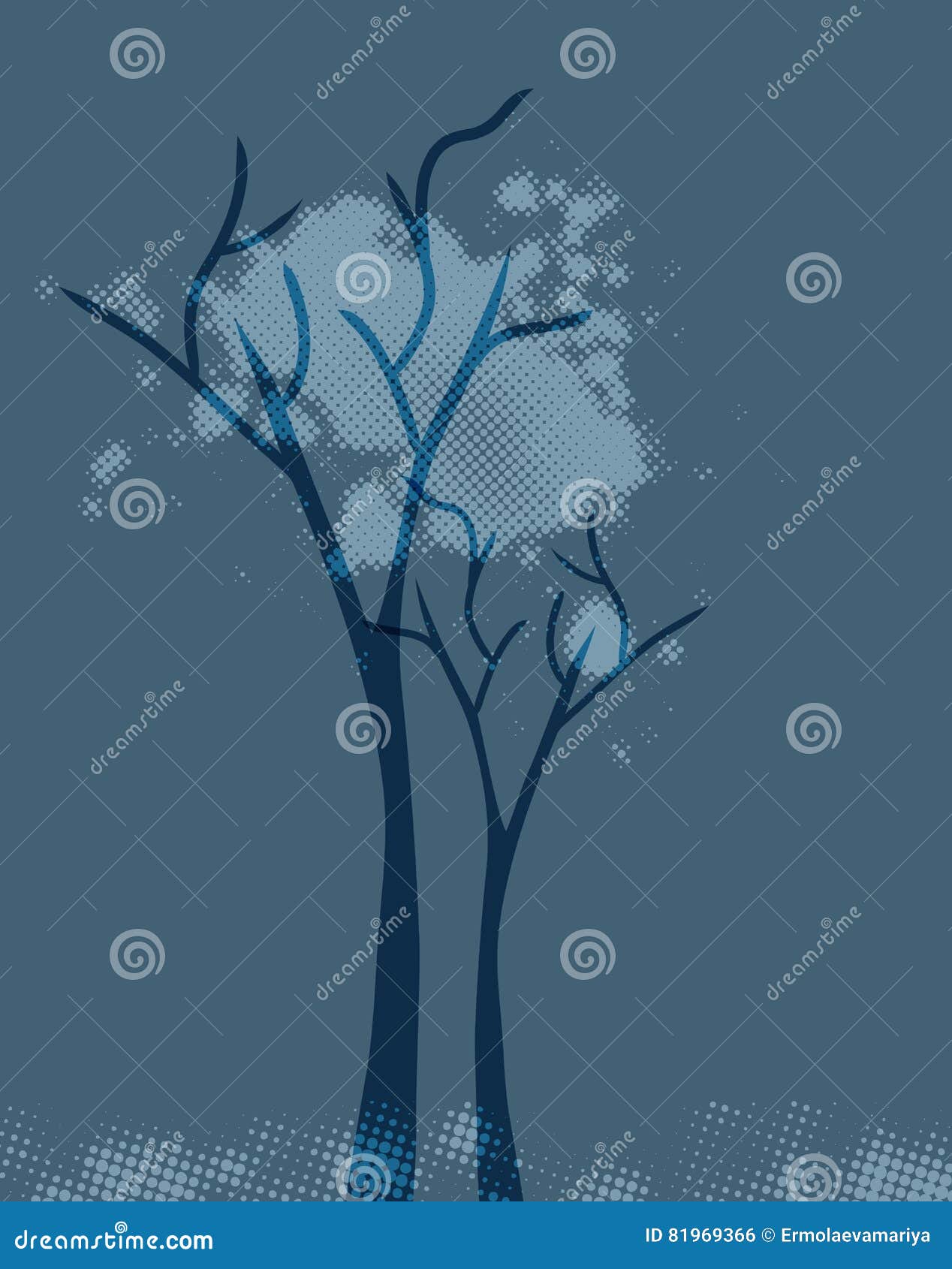 Abstract blue tree. Vector stock vector. Illustration of copy - 81969366
