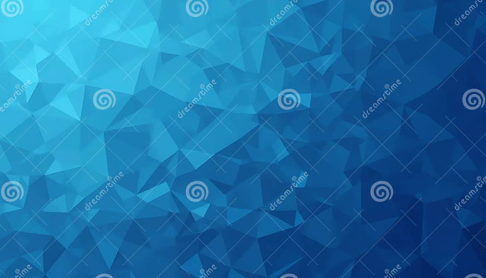 Abstract Blue Triangle Background Design with Low Poly Geometric Style Stock Illustration ...