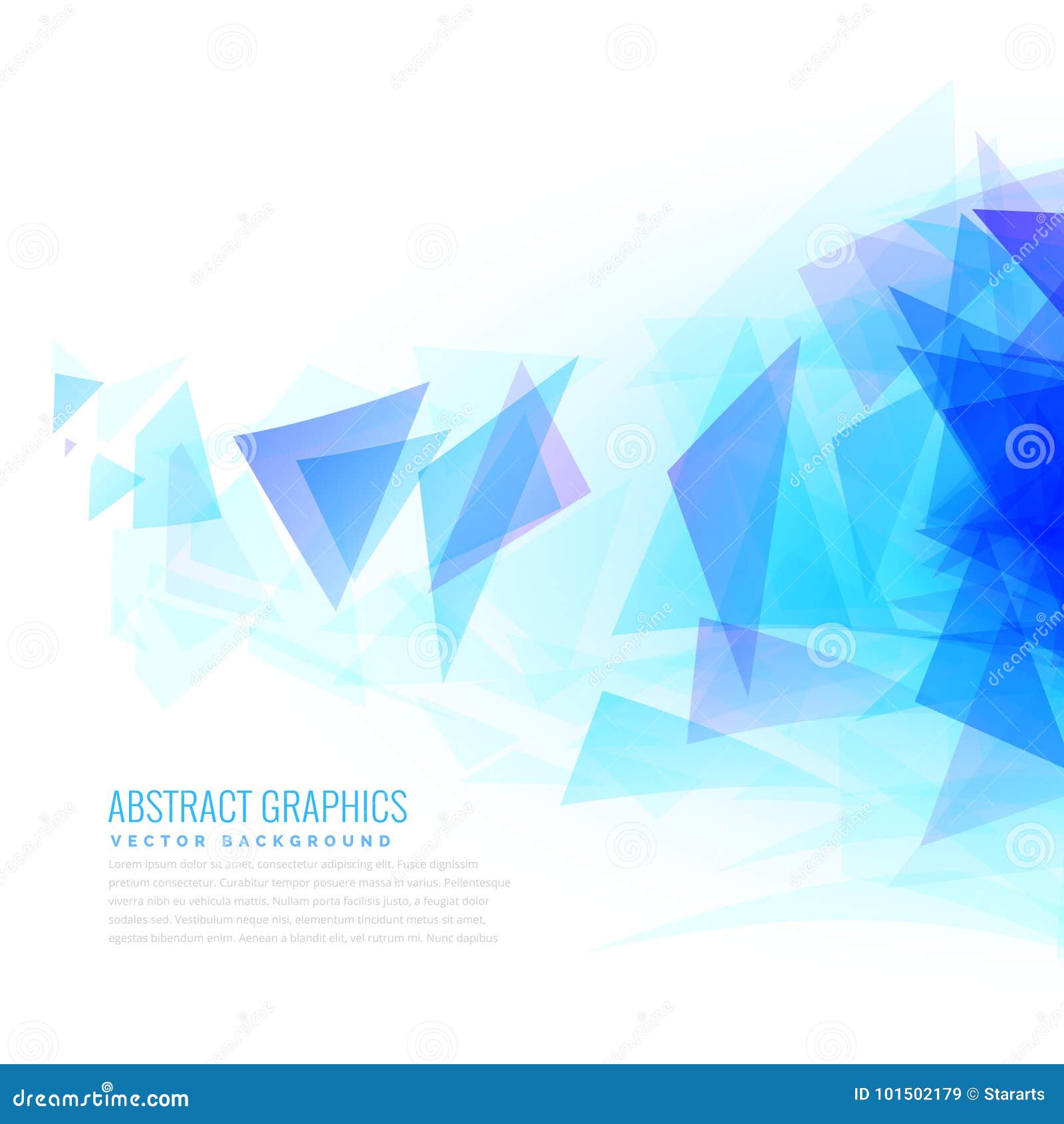 Abstract Blue Triangle Shapes Bursting from Right Side Stock Vector ...