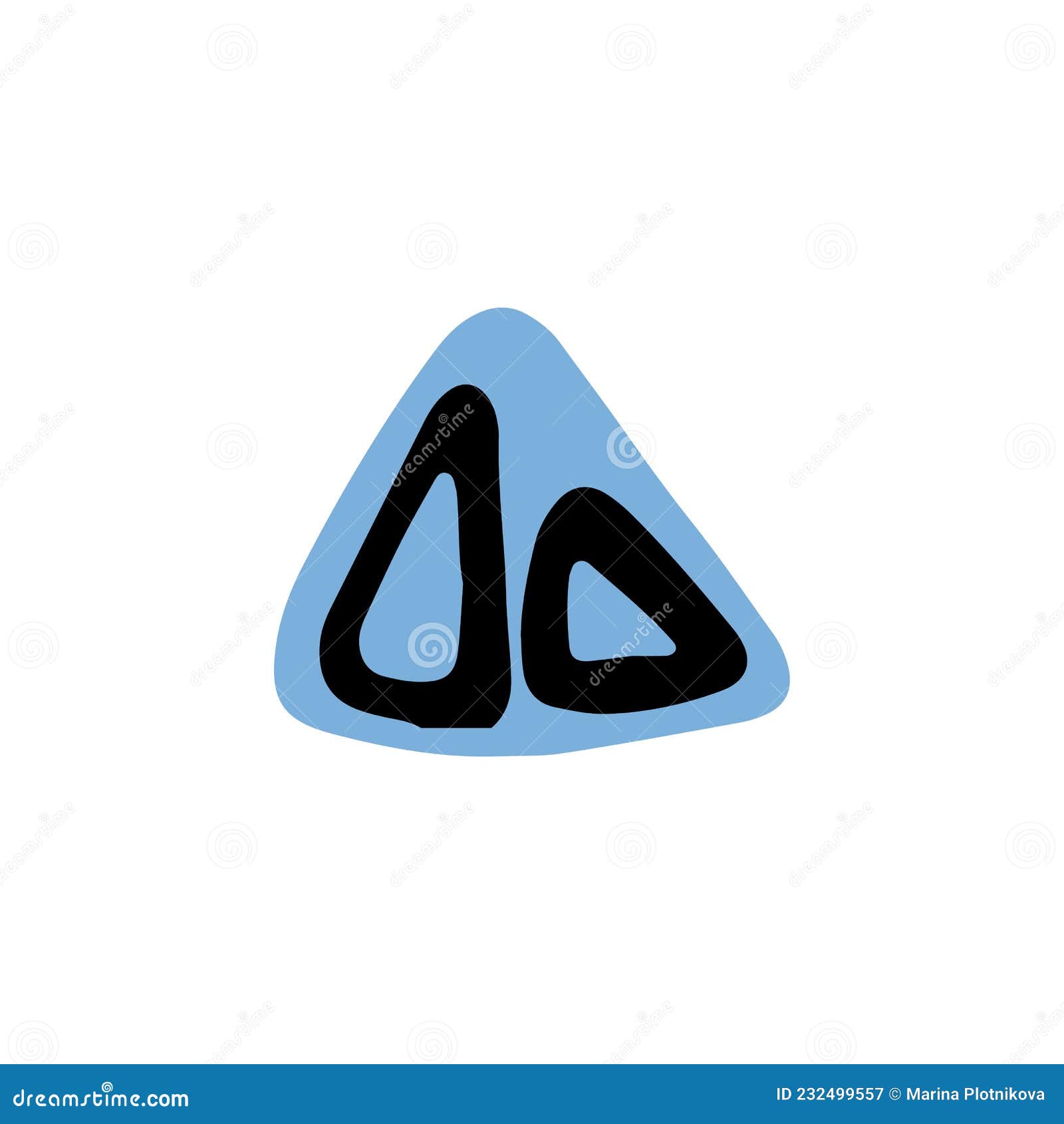Abstract Blue Triangle, Vector Illustration, Doodle, Hand Drawn. Stock ...