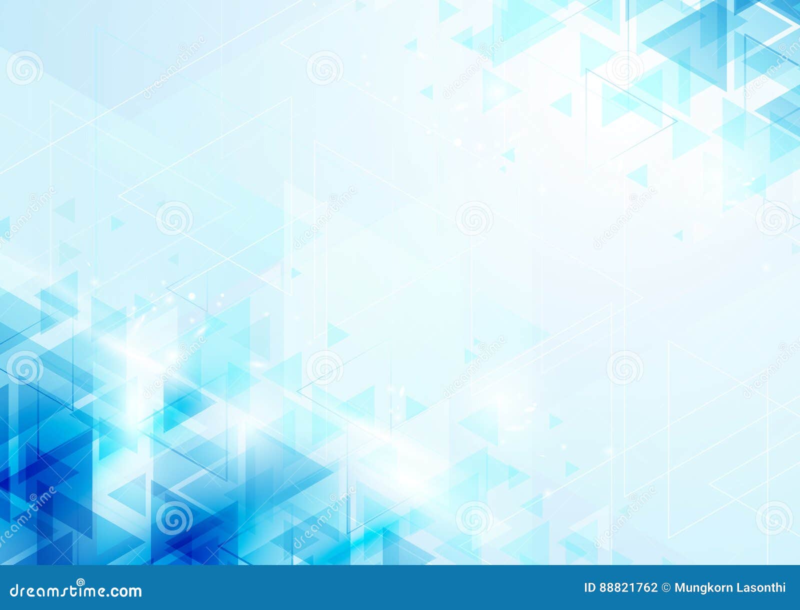 Abstract Blue Triangles on Soft Background Stock Vector - Illustration ...