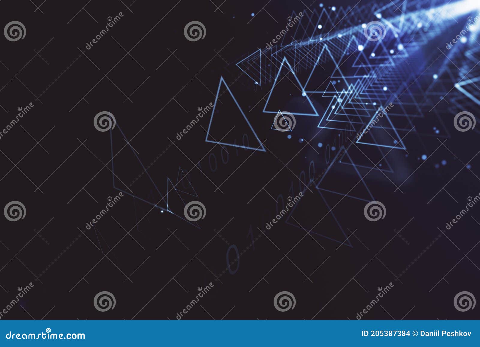 Abstract Blue Triangles Wallpaper with Binary Code Stock Illustration ...