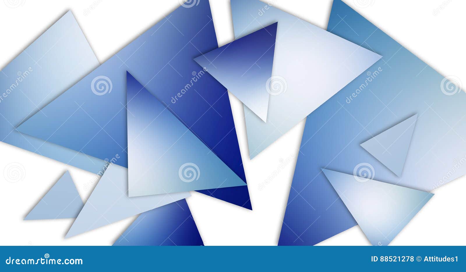 Abstract Blue Triangles on White Background with Soft Blurred Gradient ...