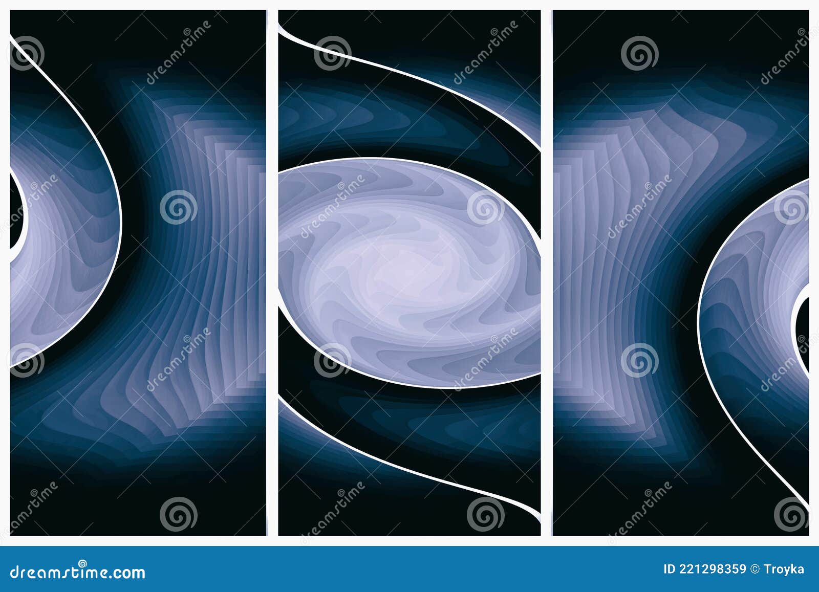 Abstract Blue Triptych. Set of Three Banners Stock Illustration ...