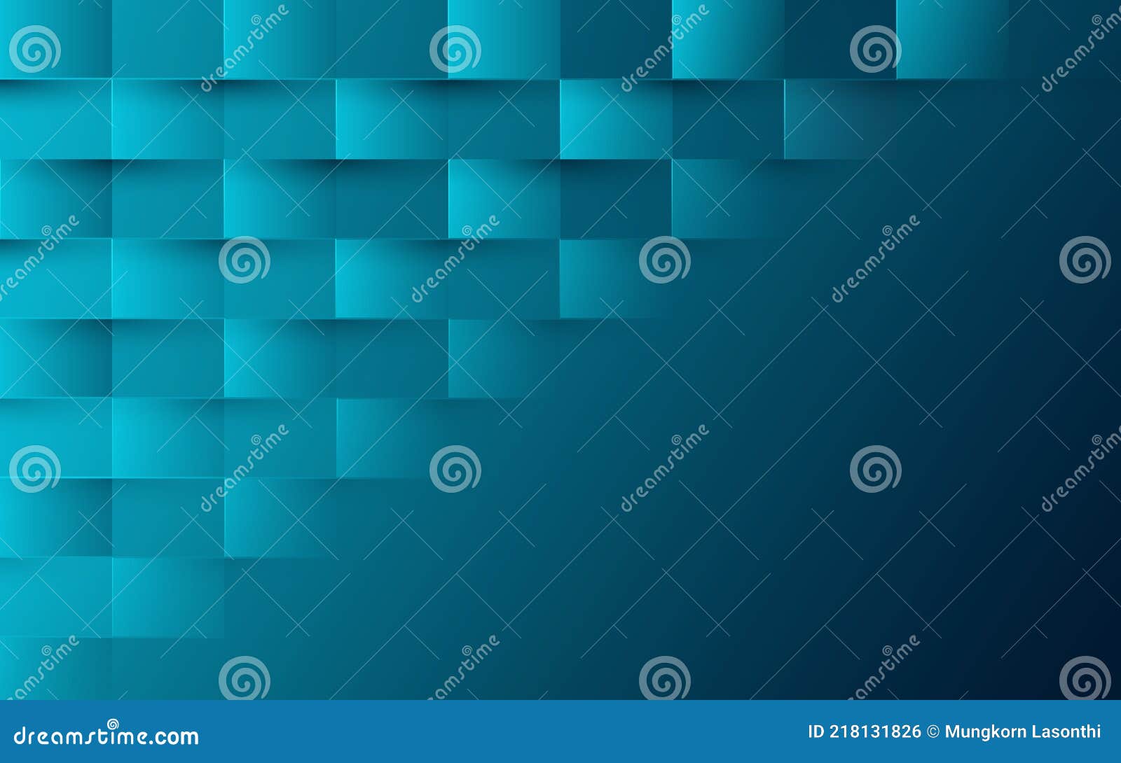 Abstract Blue Turquoise Color Modern Square Pattern Background. 3d ...