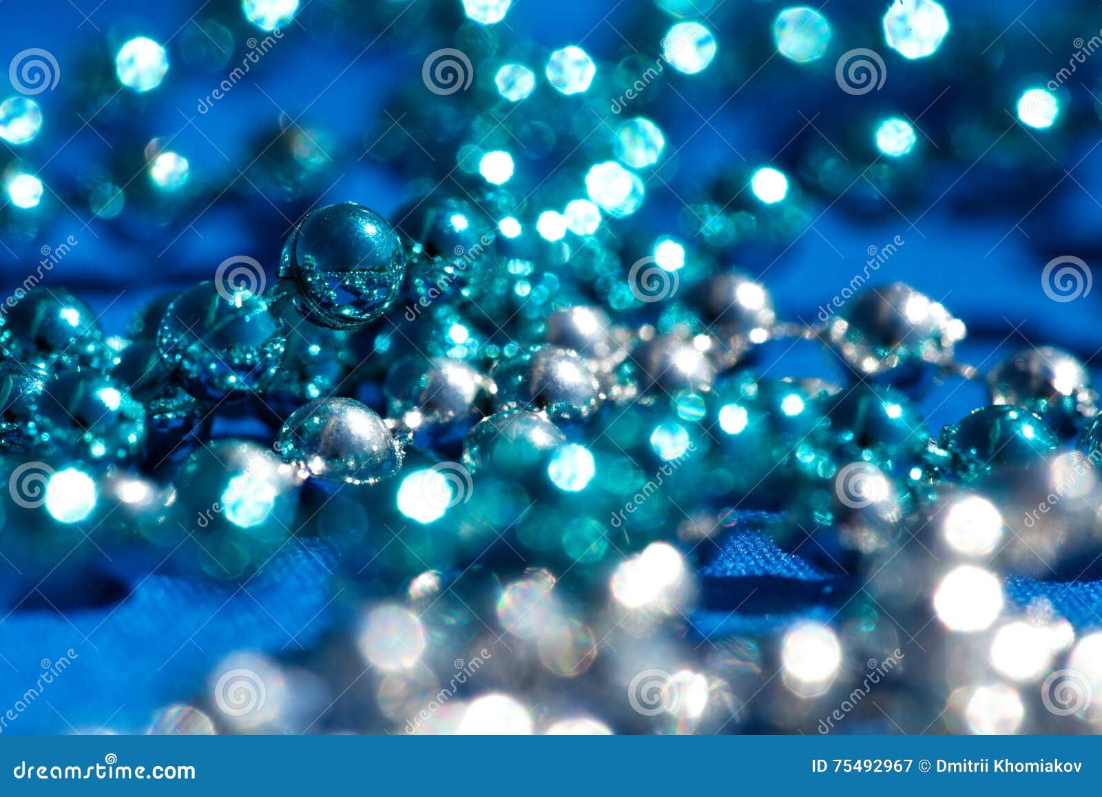 Abstract Blue Twinkled Lights, Background with Bokeh Defocused Stock ...