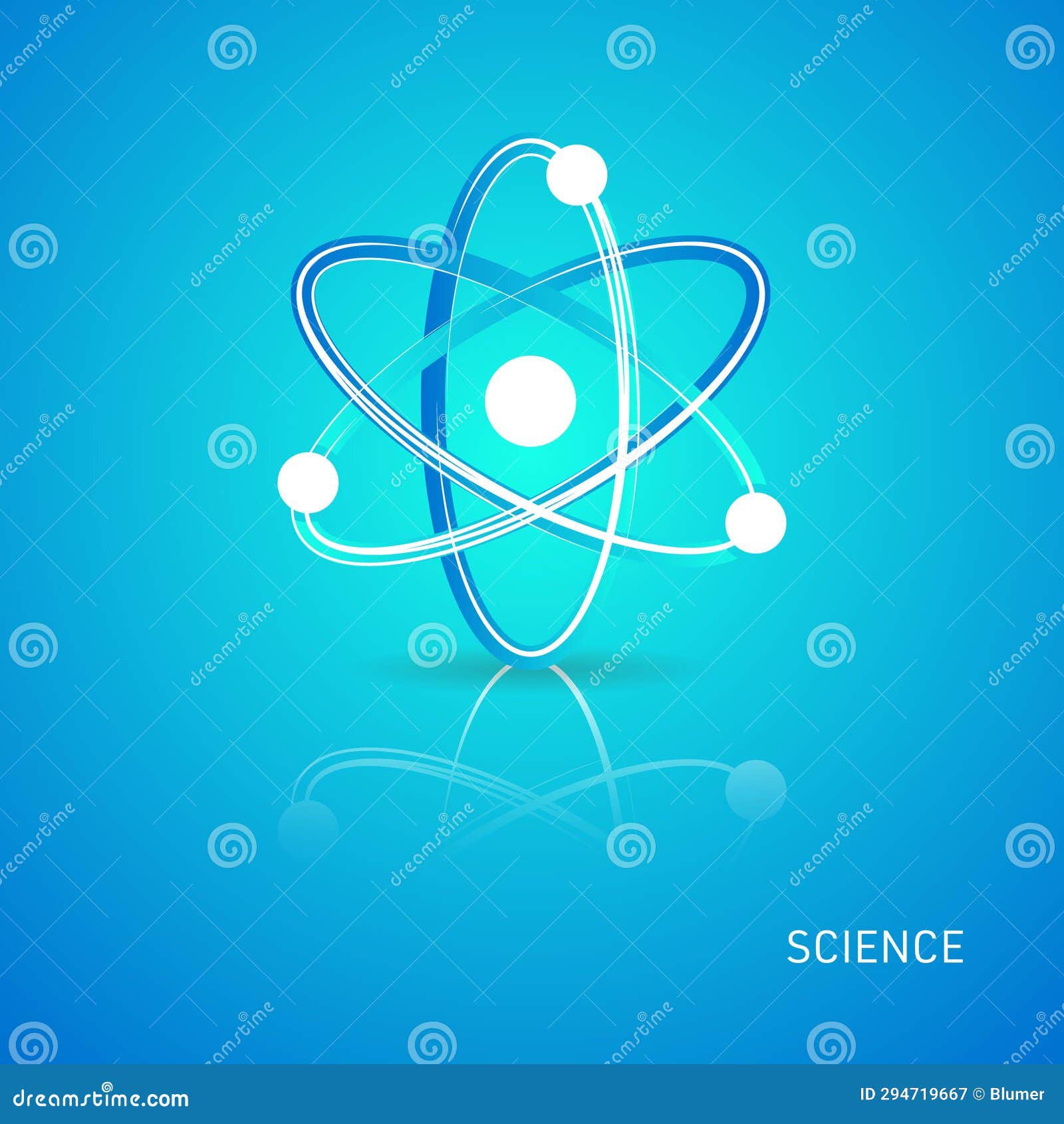 Abstract Blue Vector Atom Icon Science Symbol Stock Vector ...