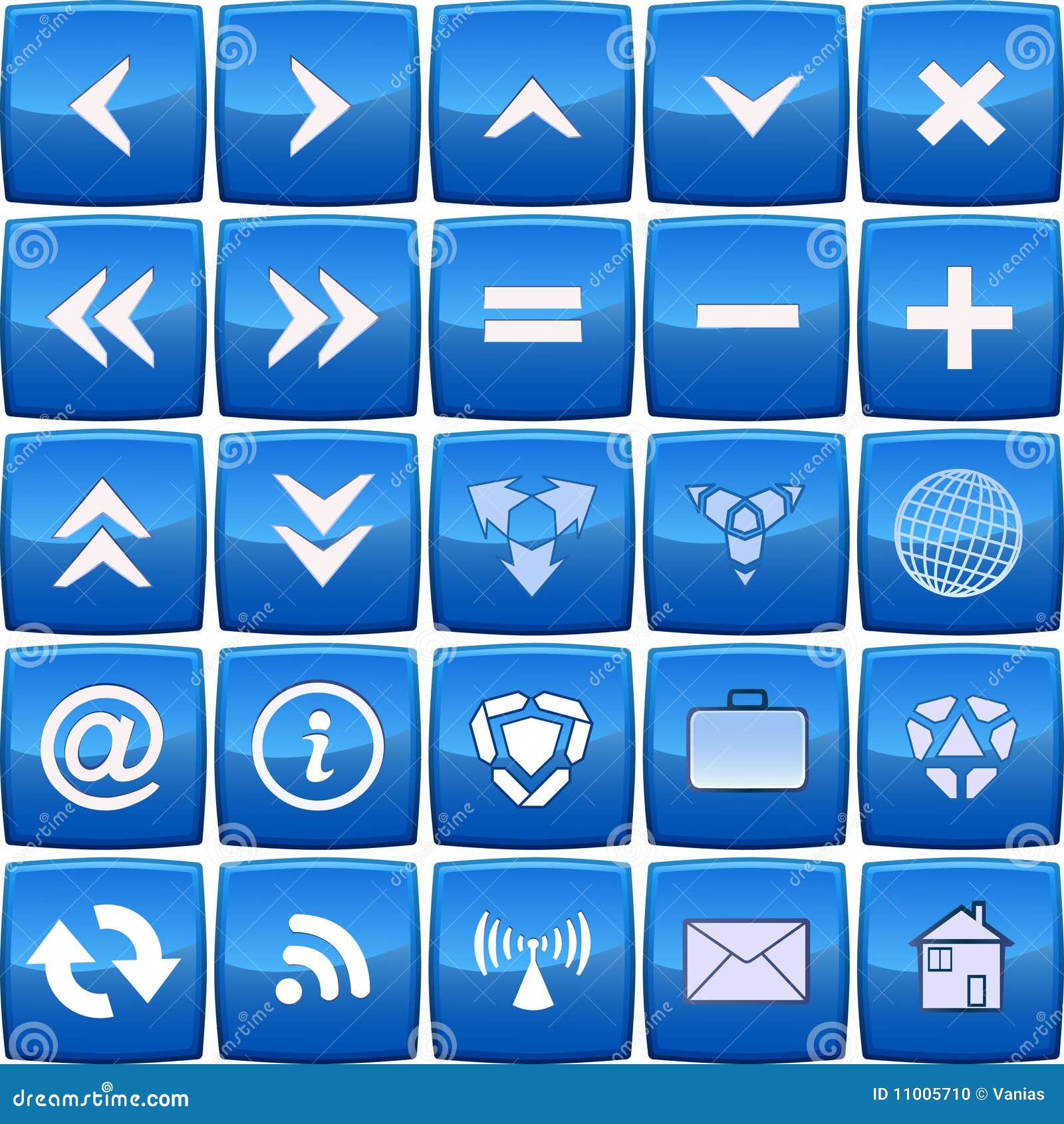 Abstract Blue Vector Icon Set Stock Vector - Illustration of website ...