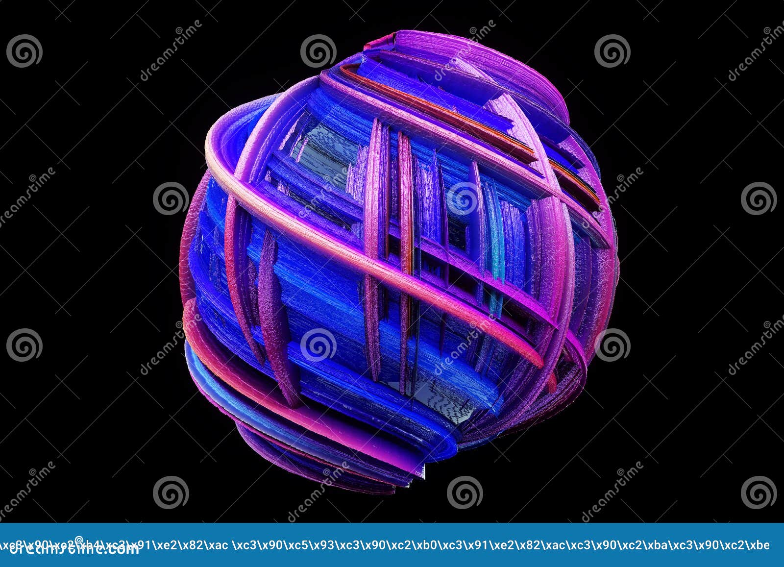 Abstract Blue-violet Ball, Modern Graphic Design. 3D Render, 3D ...