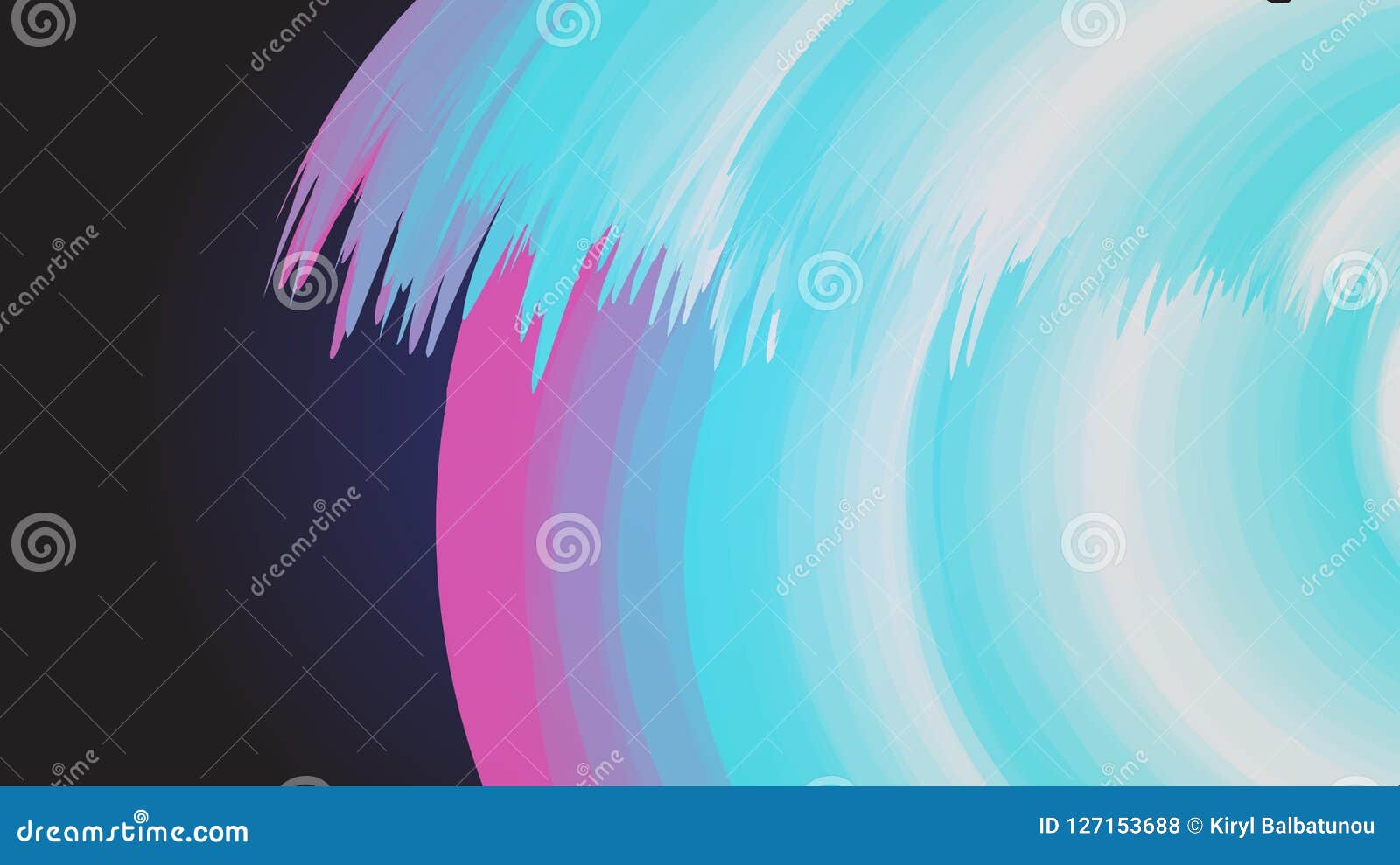 Abstract Blue and Violet Rounded Twisted Circular Cosmic Rainbow ...