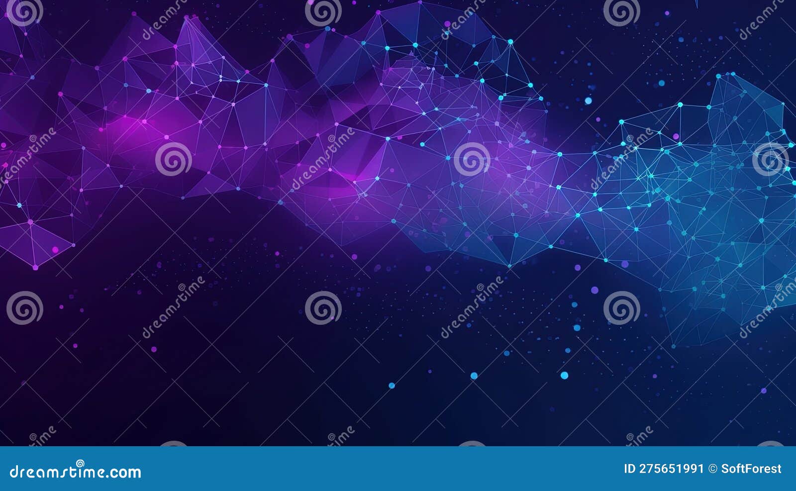 Abstract Blue and Violet Technology Particles Mesh Background ...