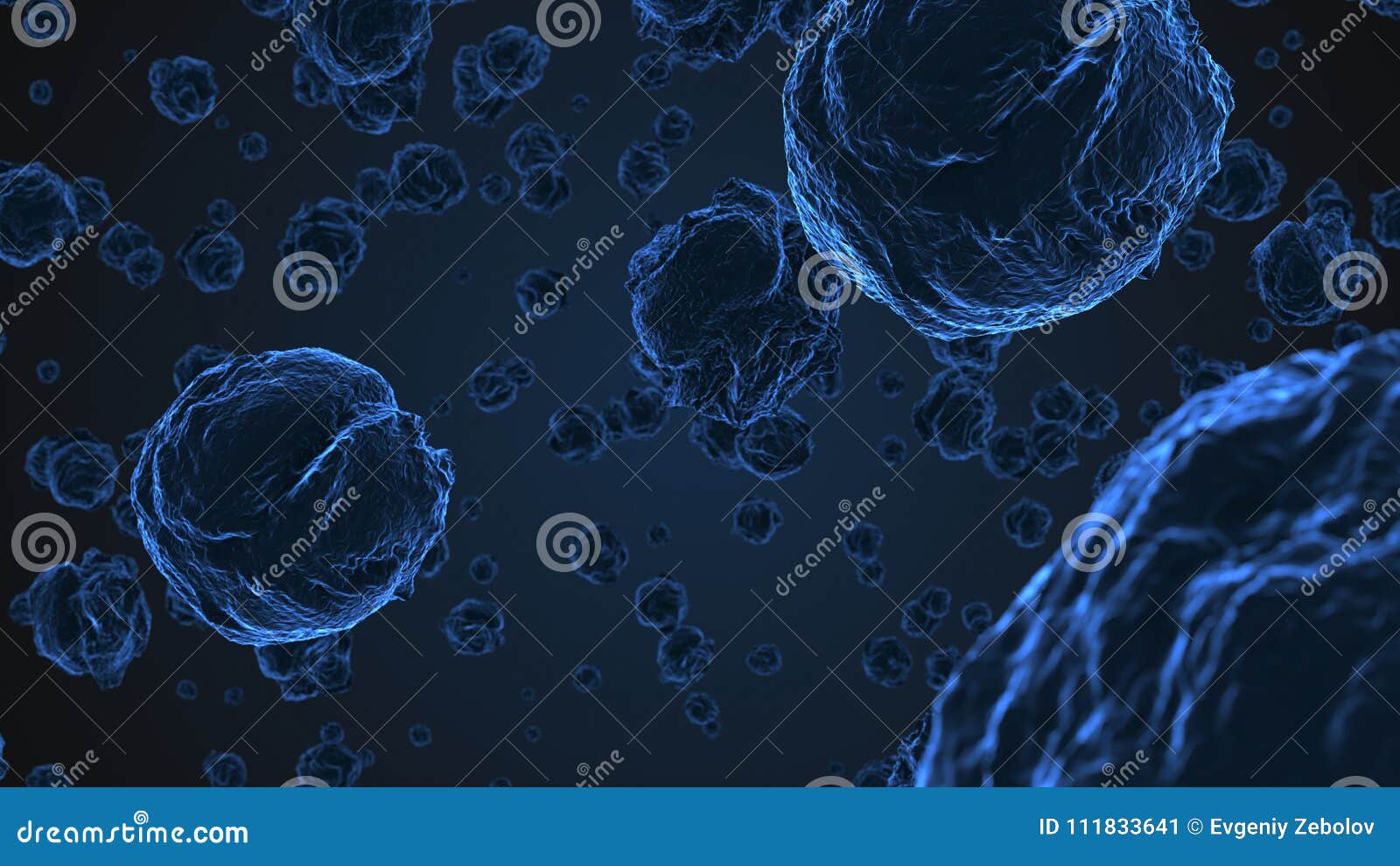 Abstract Blue Virus Cells Under Microscope Stock Illustration ...