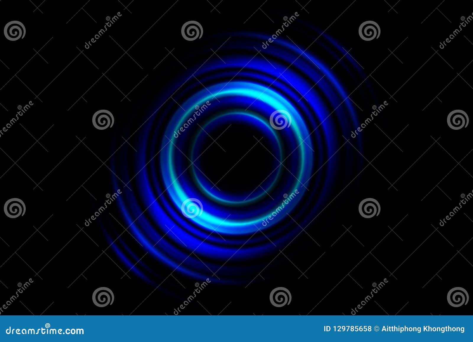 Abstract Blue Vortex, Circle Spin on Black Background Stock ...