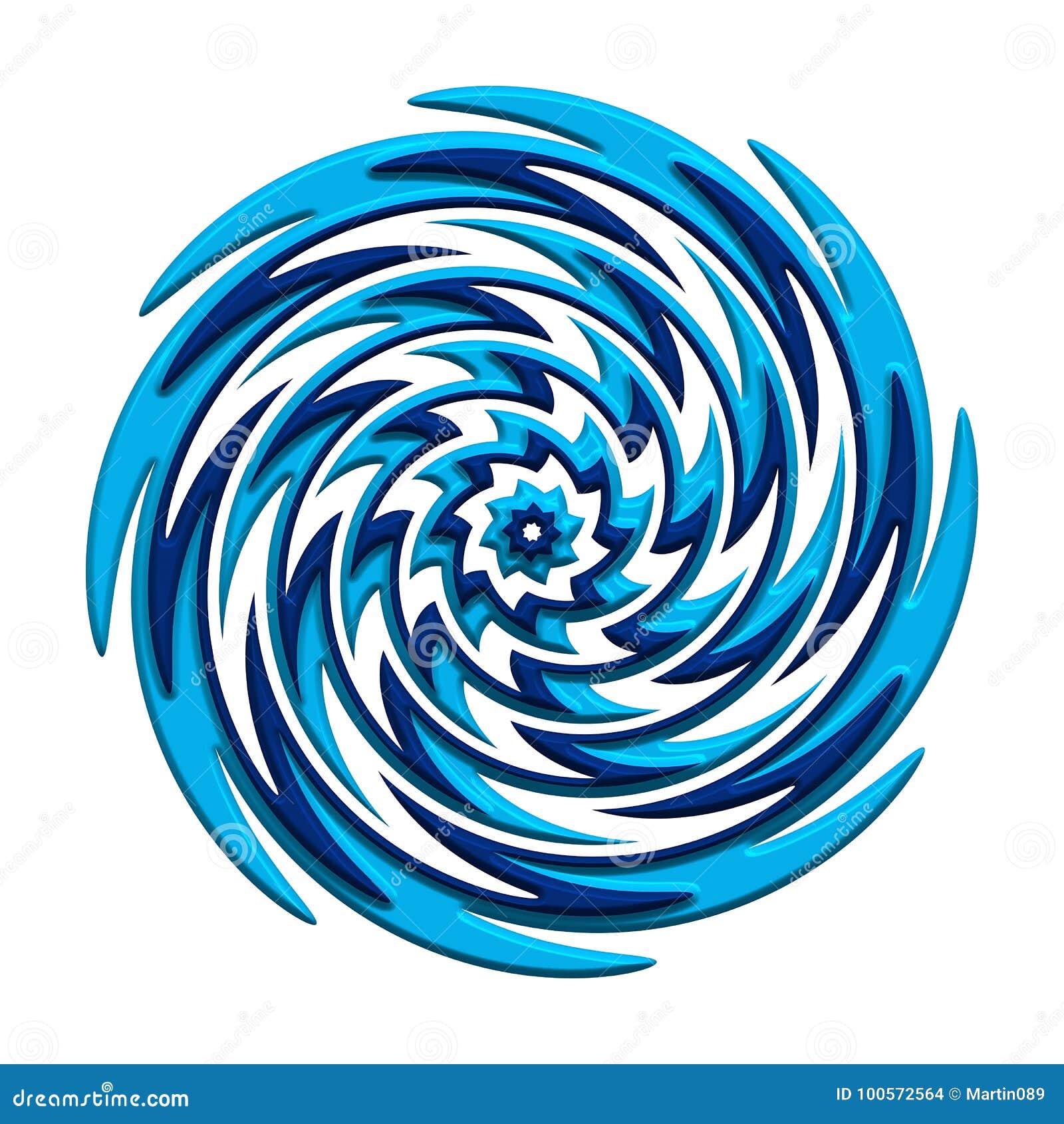 Abstract Blue Vortex Symbol Stock Illustration - Illustration of light ...