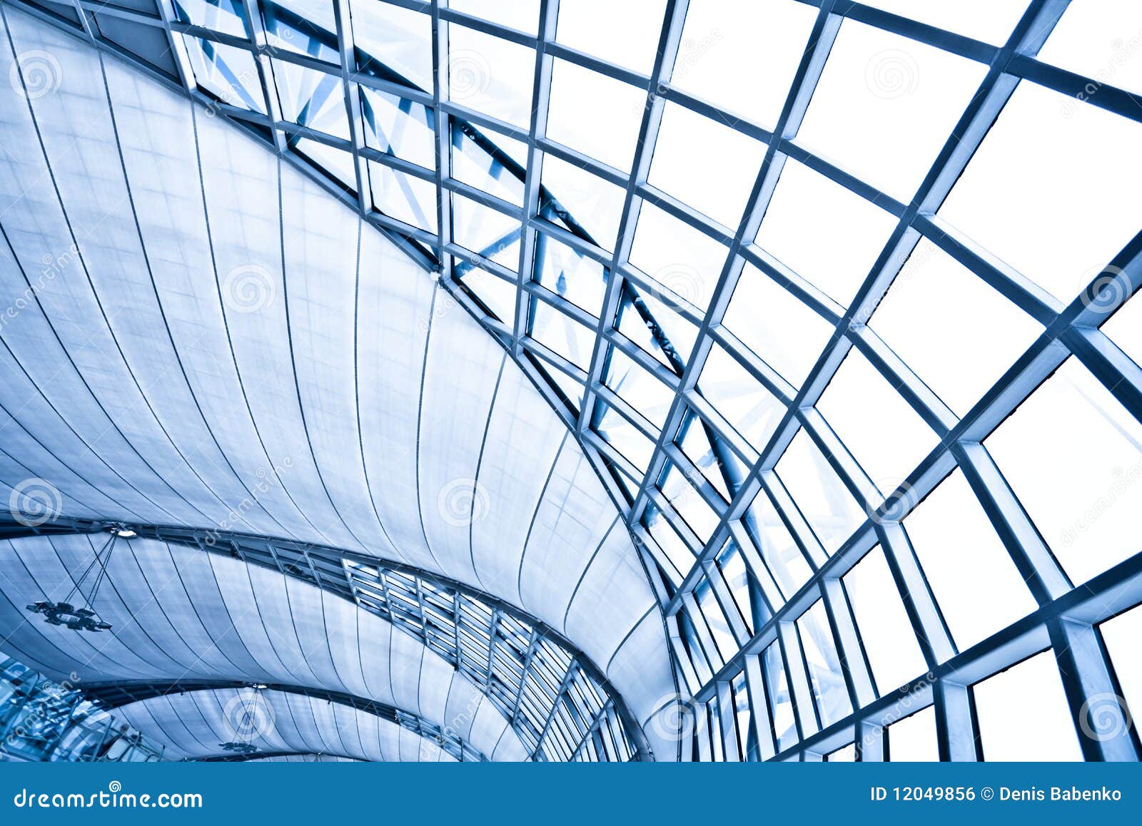 Abstract blue wall corner stock photo. Image of glass - 12049856